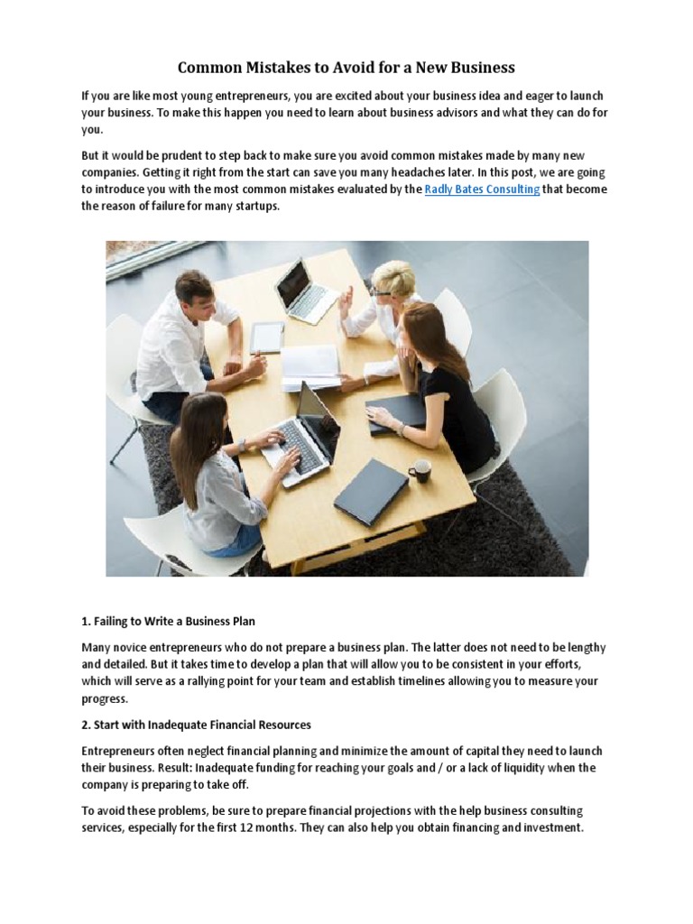 Common Mistakes To Avoid For A New Business | PDF | Entrepreneurship ...