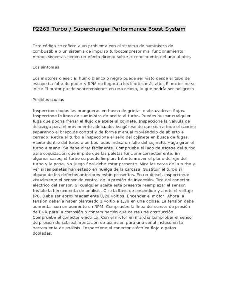 P2263 Turbo | PDF