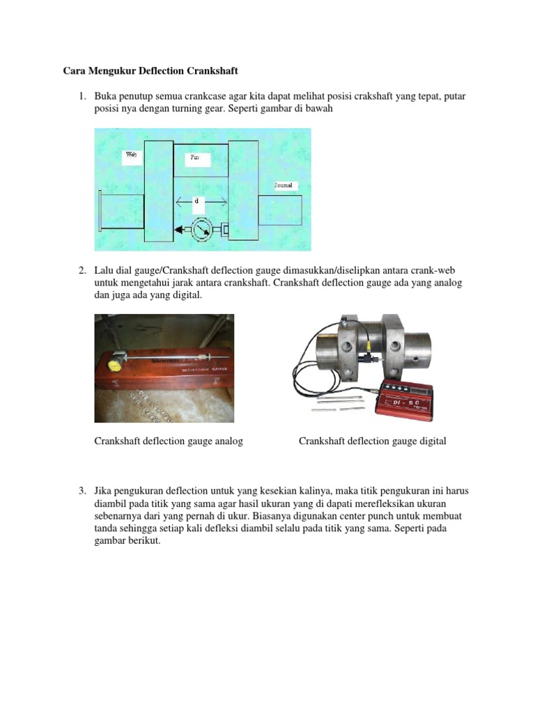 Cara Pengukuran Crankshaft Deflection PDF | PDF