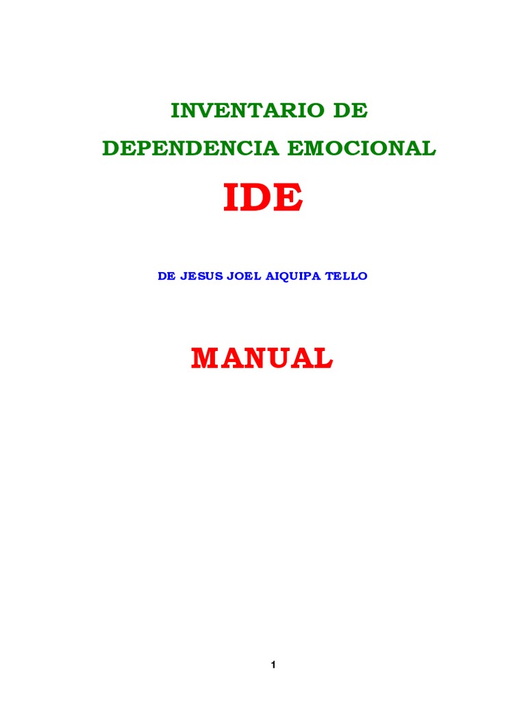 Inventario de Dependencia Emocional - Ide | PDF | Validez (Estadísticas) | Métodos de evaluación