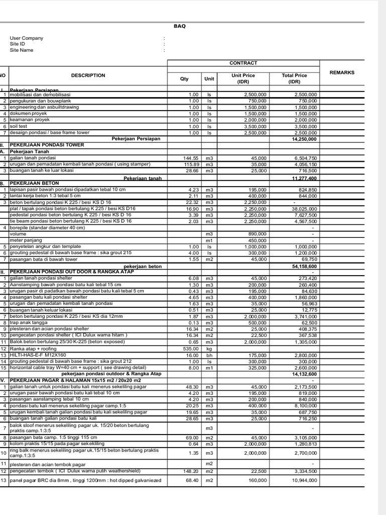 Dokumen - Tips - Boq Tower SST 42m | PDF