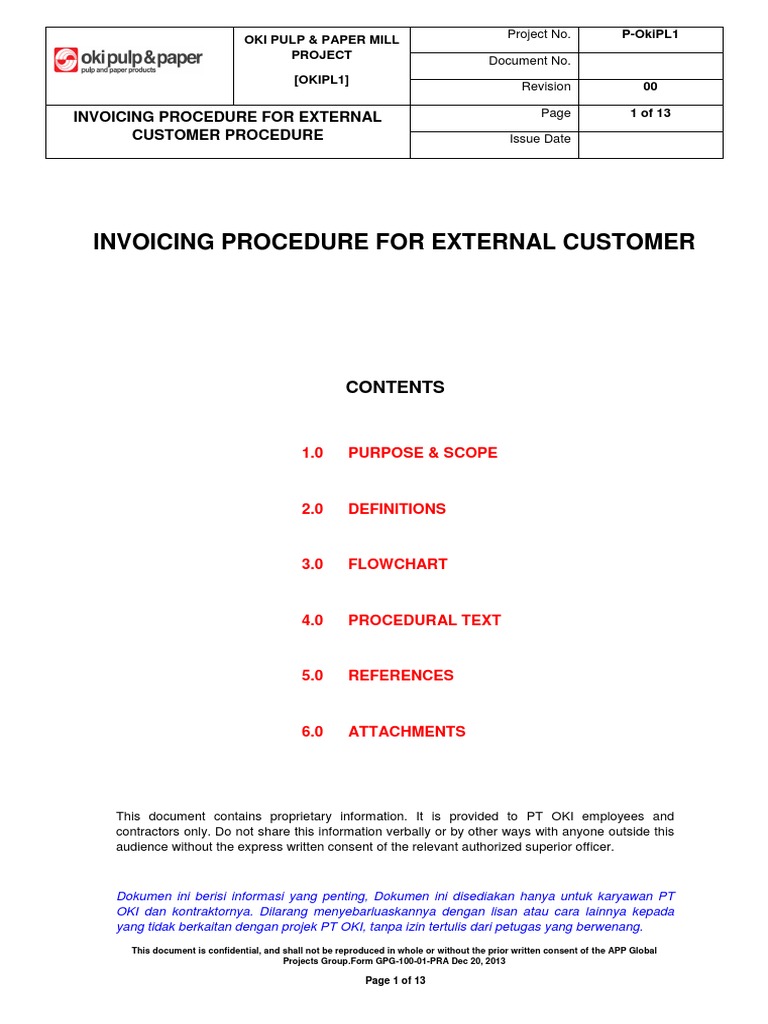 Sop Billing Process | PDF | Papermaking | Paper