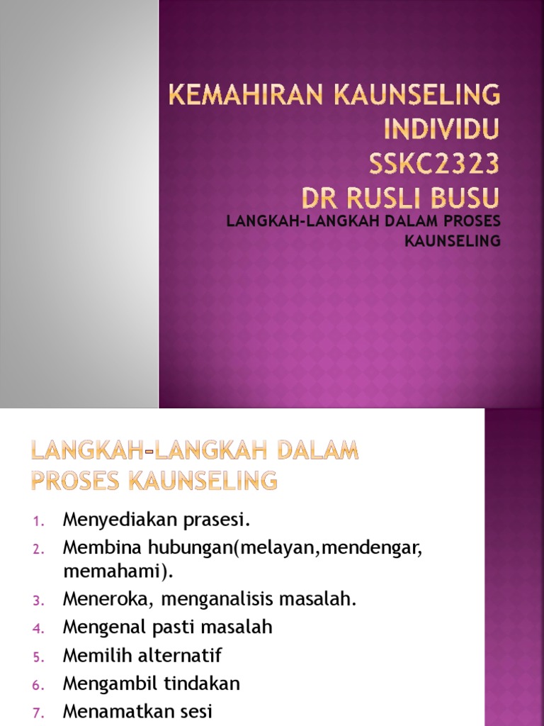 KEMAHIRAN Proses Kaunseling | PDF
