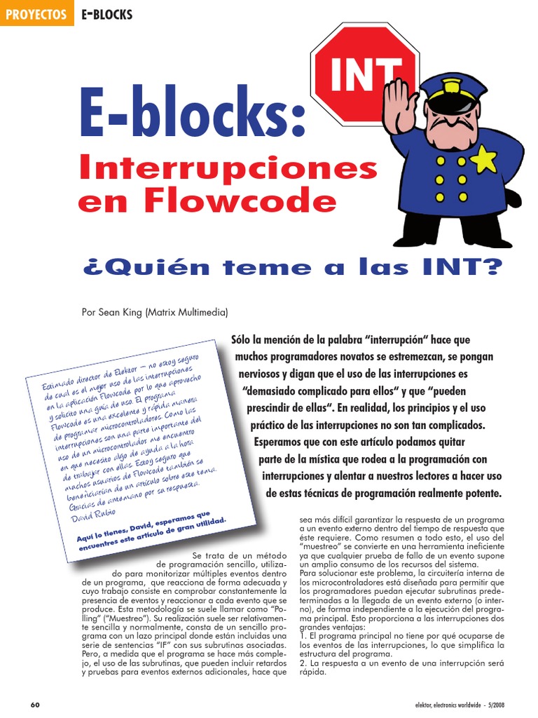 Interrupciones en Flowcode PDF | PDF | Microcontrolador | Programa de computadora