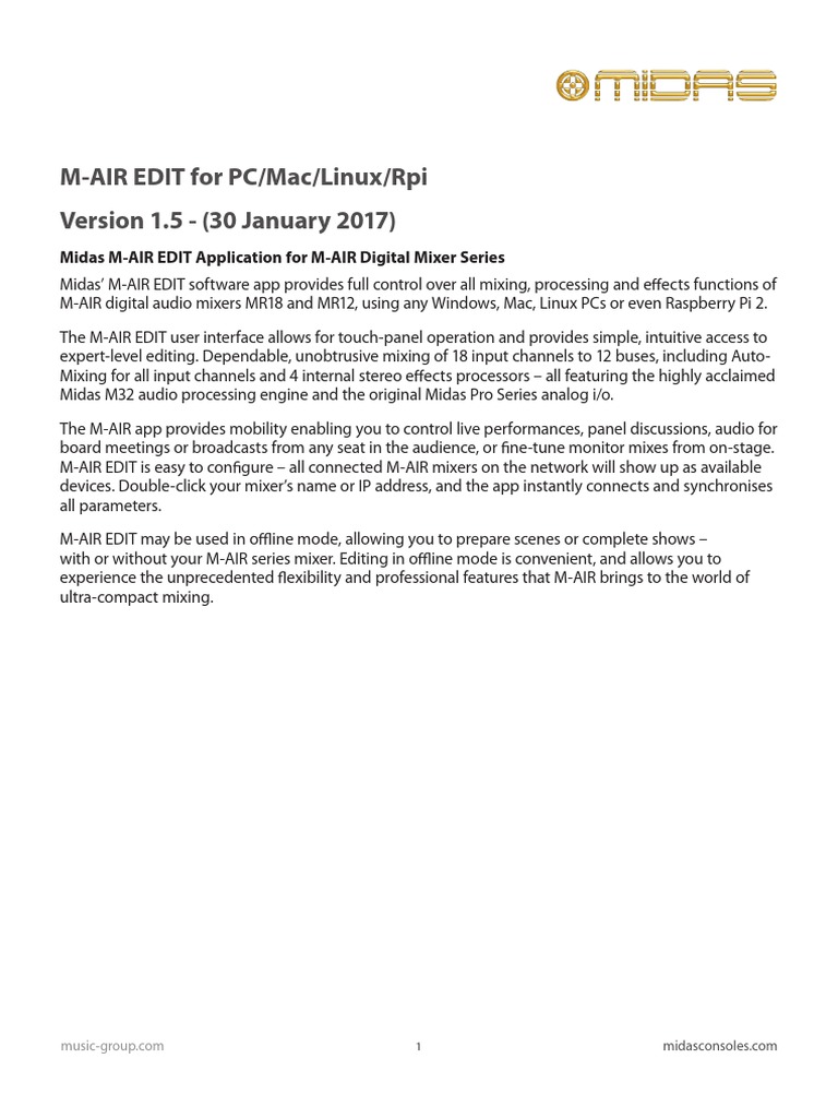 M-AIR-EDIT V1.5 Releasenotes PDF | PDF | Operating System | Microsoft ...