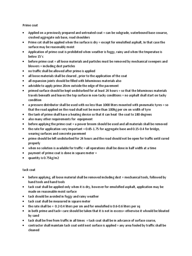 Bituminius Prime Coat and Tack Coat | PDF | Asphalt | Road