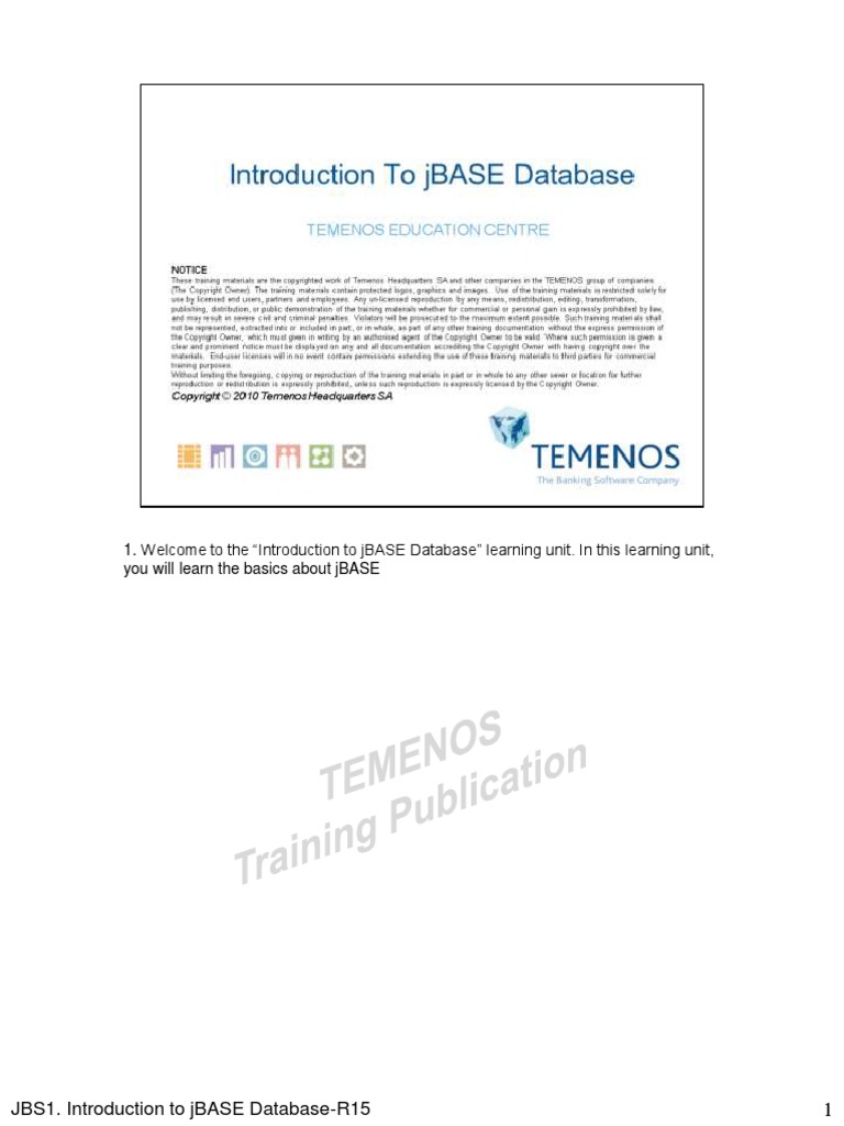 JBS1.Introduction To jBASE Database - R15 PDF | PDF | Library ...