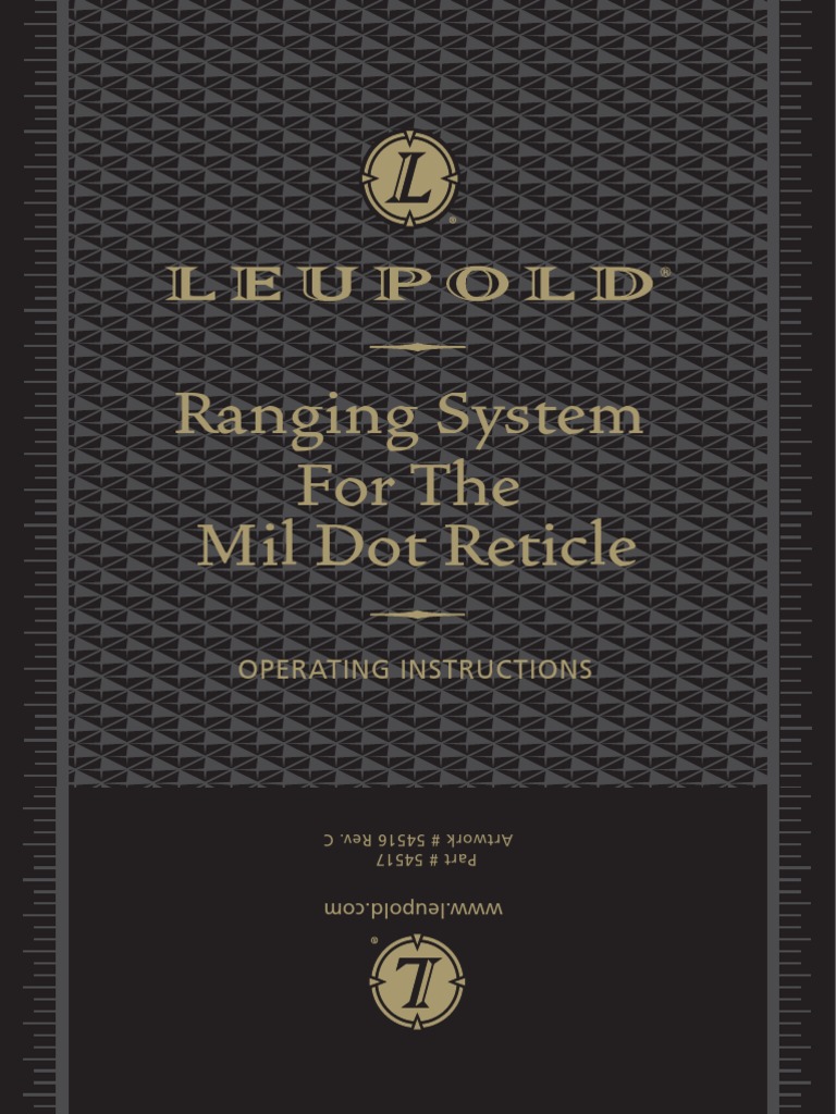 Ranging System For The Mil Dot Reticle: Operating Instructions | PDF ...
