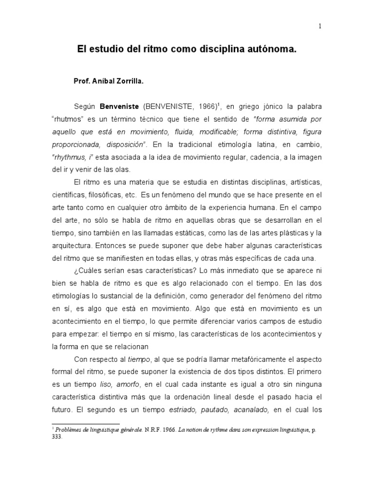 El Estudio Del Ritmo Como Una Disciplina Autónoma | PDF | Ritmo | Hora