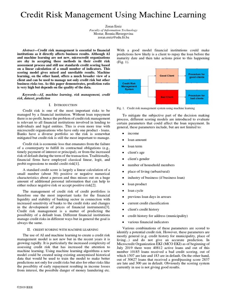 Credit Risk Management Using ML | PDF | Credit Risk | Credit