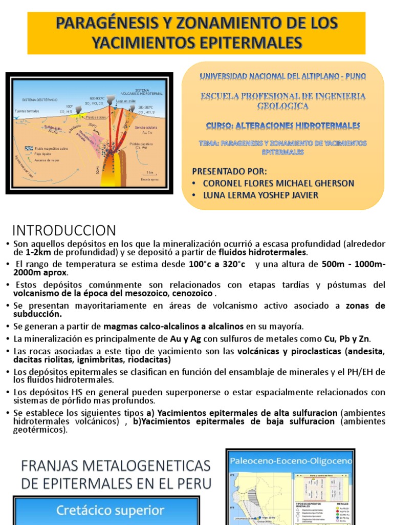 Caracterización del yacimiento epitermal de alta sulfuración Alto Chicama, Perú | PDF | Magma ...