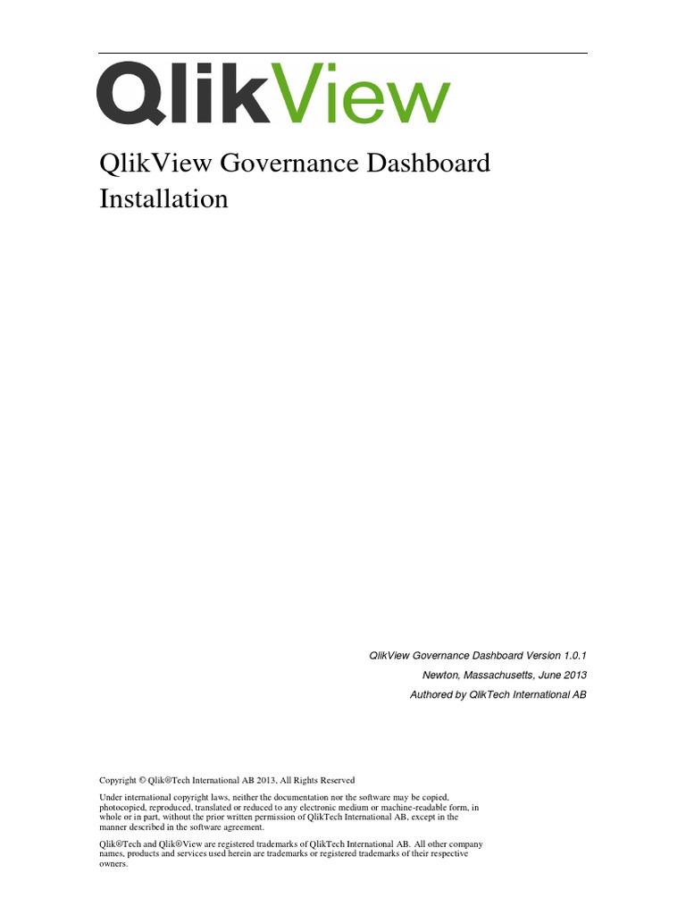 QlikView Governance Dashboard 1.0 SR1 Installation | PDF | Windows 7 ... QlikView Governance Dashboard 1.0 SR1 Installation | PDF | Windows 7 ...