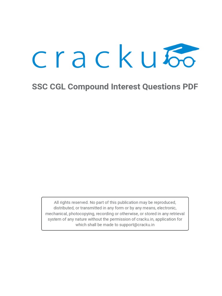 SSC Compound Interest Questions | PDF | Compound Interest | Interest