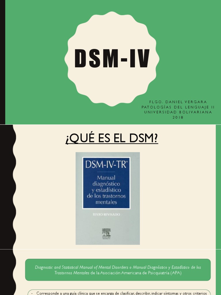 Dsm-Iv | PDF | Manual Diagnóstico y Estadístico de los Trastornos ...