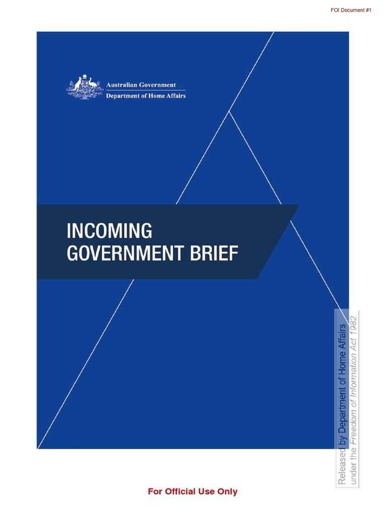 Incoming Brief- Minister for Home Affairs | National Security | Politics