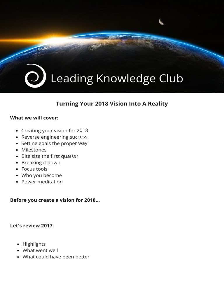 Turning Your Vision Into Reality Worksheet PDF | PDF | Business