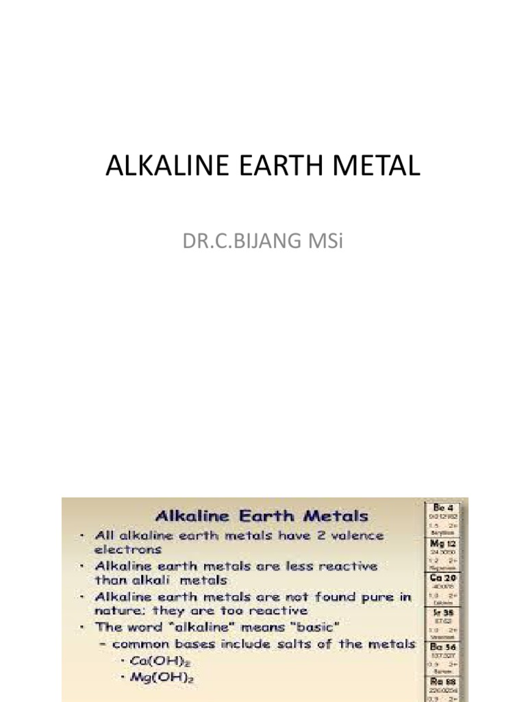 Alkaline Earth Metal | PDF