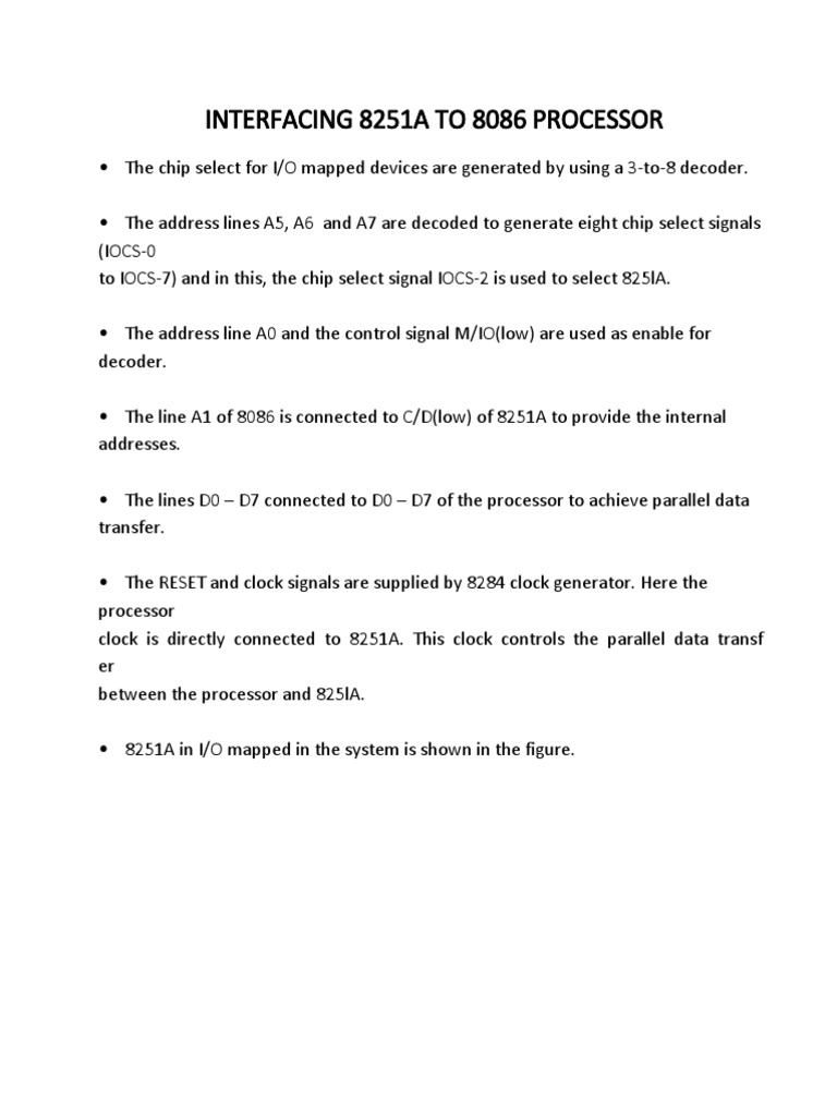 Interfacing 8251 With 8086. | PDF | Teaching Methods & Materials