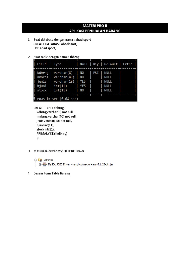 MATERI PBO II-APLIKASI PENJUALAN (Source Code Form Barang) | PDF ... MATERI PBO II-APLIKASI PENJUALAN (Source Code Form Barang) | PDF ...