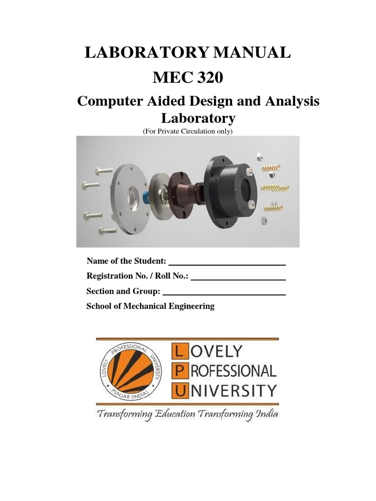 Lab Manual Mec320 PDF | PDF | Gear | 3 D Computer Graphics