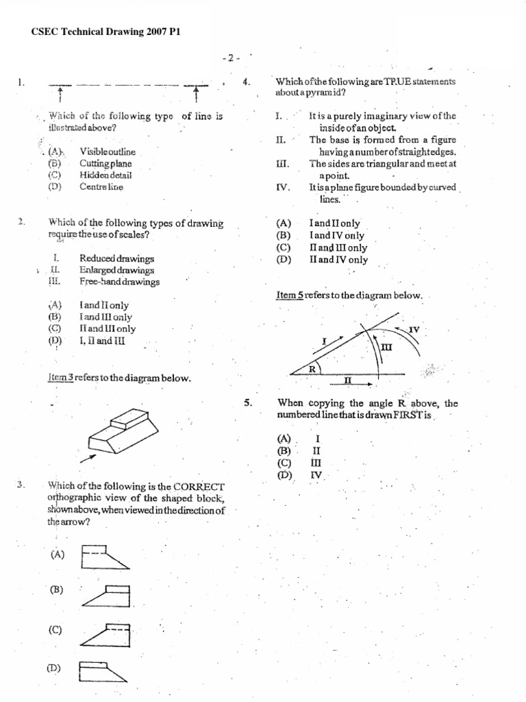 CSEC Technical Drawing June 2007 P1 | PDF | Circle | Triangle