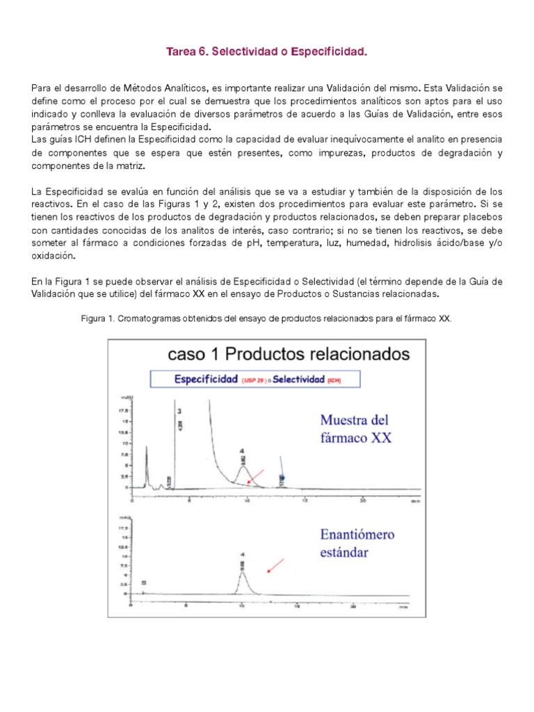 Especificidad y selectividad en fármacos | PDF | Cromatografía ...