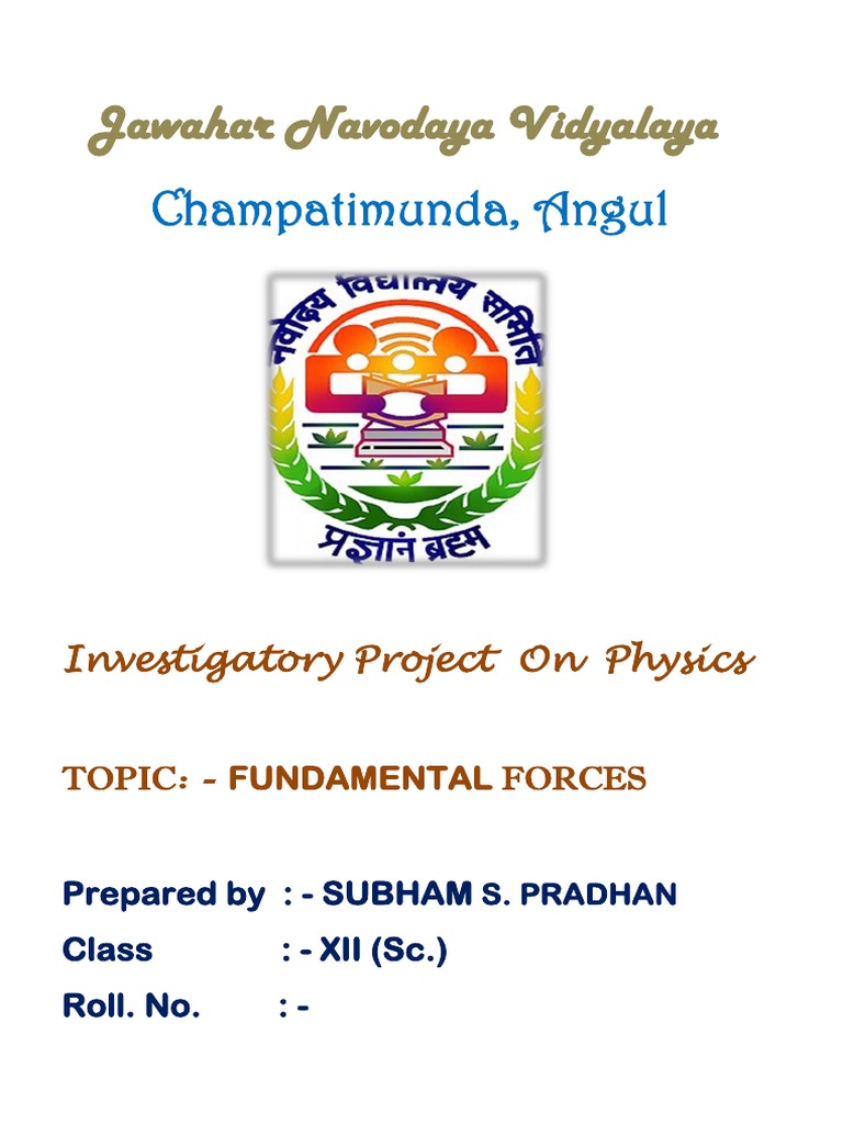 Front Pages of Project For JNV | PDF