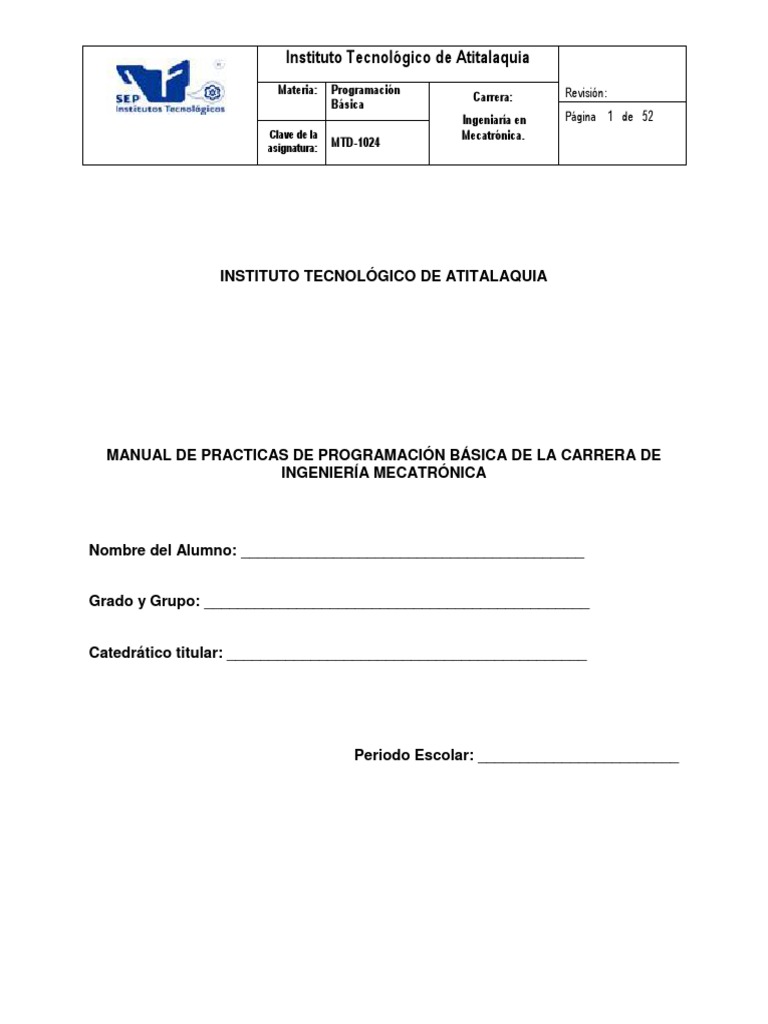 Manual de Programación Basica (MTD-1024) | PDF | Programa de computadora | Programación