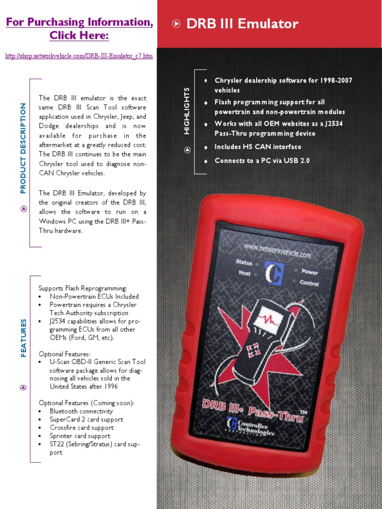 DRB - III - Emulator | PDF | Chrysler | Automotive Technologies