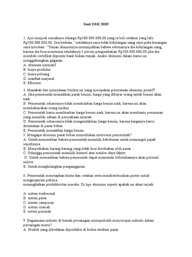Soal OSK 2019 | PDF