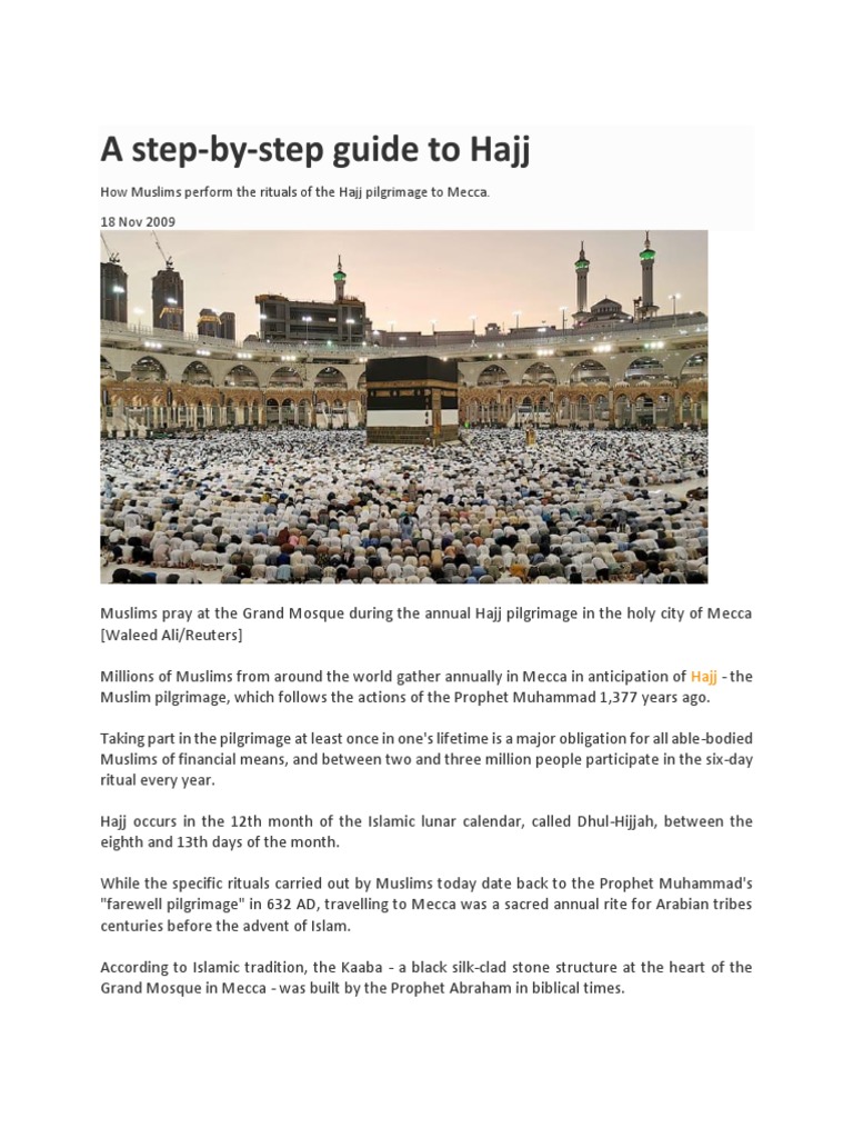 Step-by-Step Hajj Pilgrimage Guide | PDF | Hajj | Mecca
