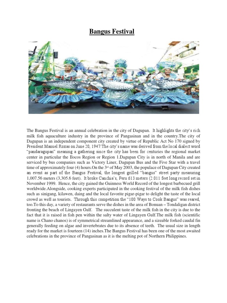 Bangus Festival | PDF | Entertainment Events | Festival