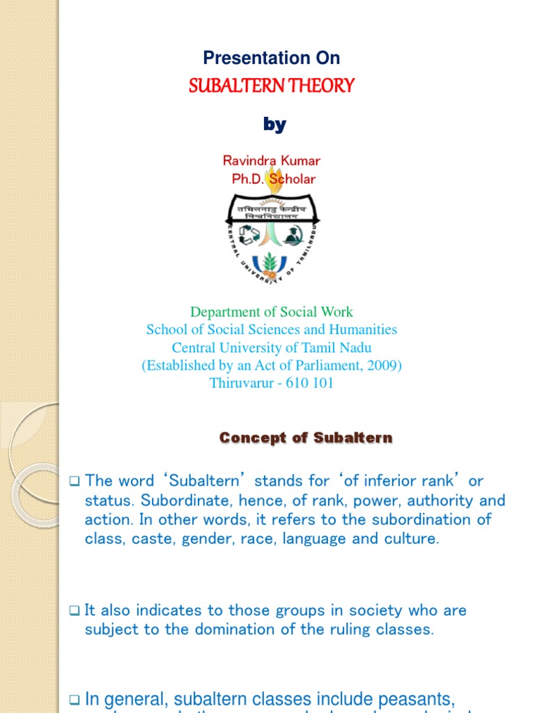 Subalterntheory 180320100910 PDF | PDF | Hegemony | Antonio Gramsci