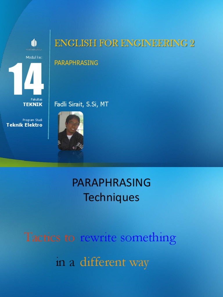 Engineering Paraphrasing Guide | PDF | Verb | Onomastics