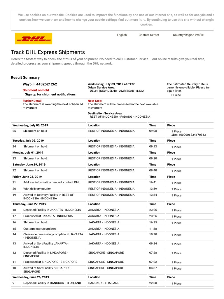 Track Your DHL Express Shipment Status | PDF | Business