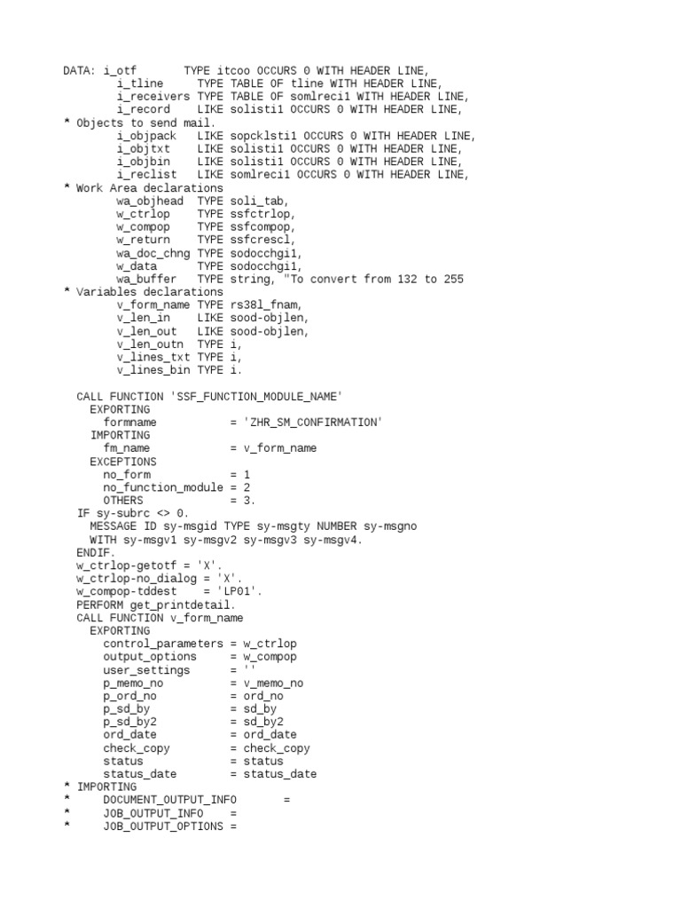 SAP ABAP Sample Email Sending Code Through SMTP | PDF | Computer ... SAP ABAP Sample Email Sending Code Through SMTP | PDF | Computer ...