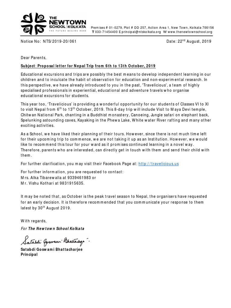 Nepal Educational Trip Proposal 2019 | PDF | Wellness