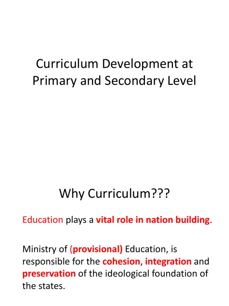 Curriculum Development at Primary and Secondary Level PDF | PDF ...