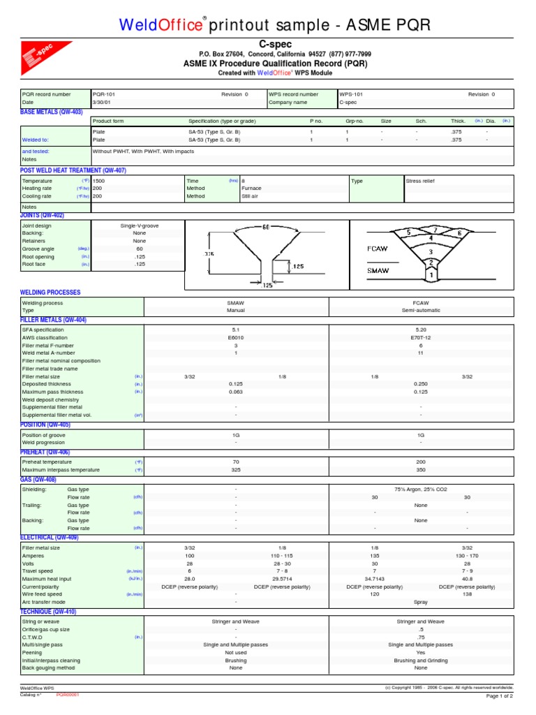 PQR Sample Printout | PDF | Welding | Construction