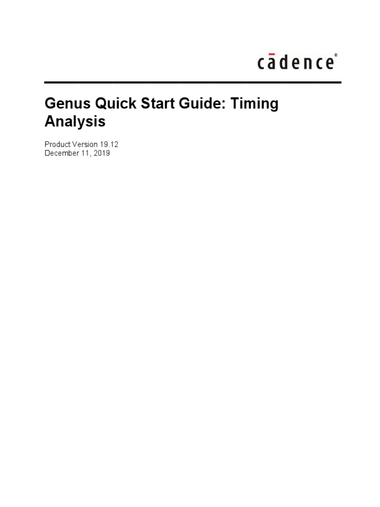 Genus Quick Start Timing PDF | PDF | Mathematical Optimization | Debugging