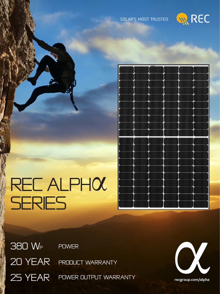 Rec Alphα Series 380 wp 20 year 25 Year Power product warranty power output warranty α recgroup ...