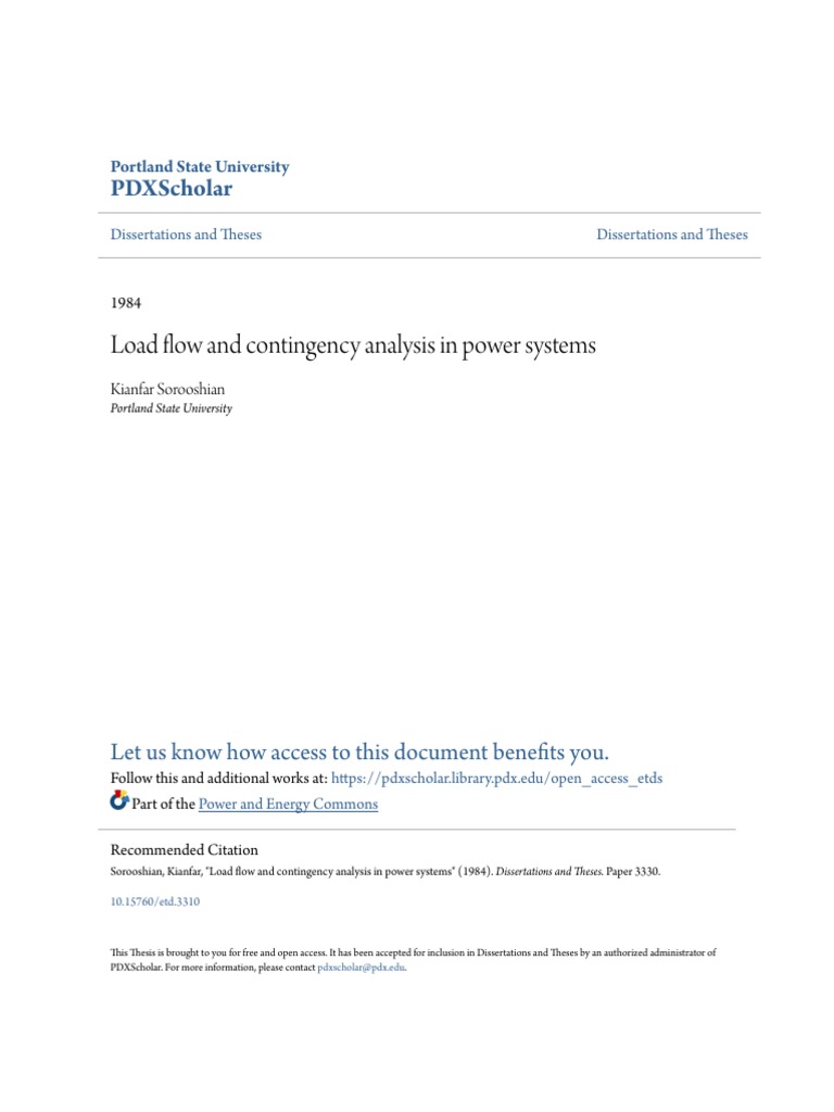 Load Flow and Contingency Analysis in Power Systems PDF | PDF | Electrical Impedance ...