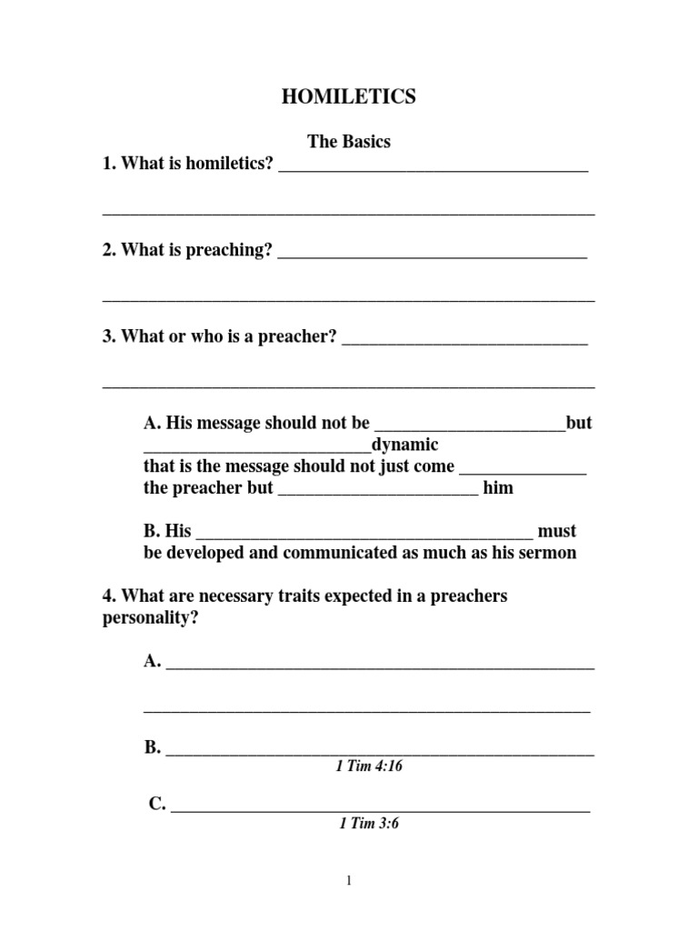 HOMILETICS 1 - The Basics | PDF | Self-Improvement