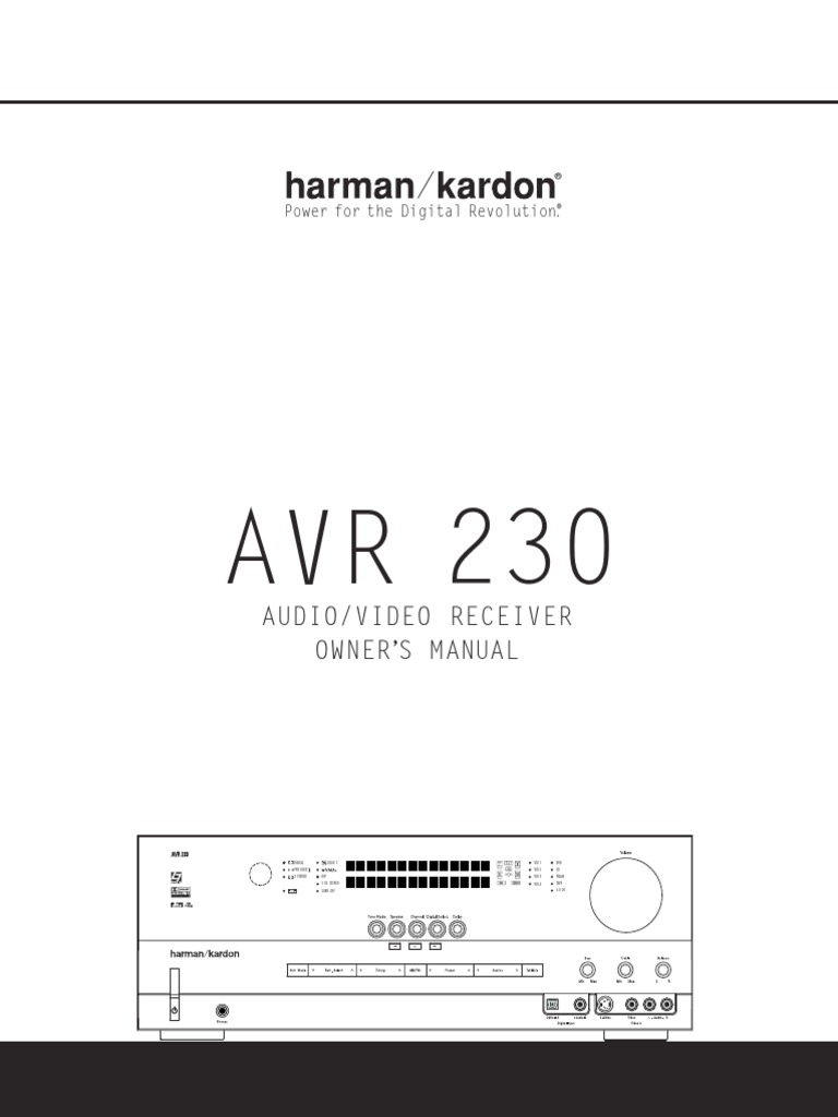 Manual Harman Kardon AVR 230 PDF | PDF | Sound Production Technology | Electronics