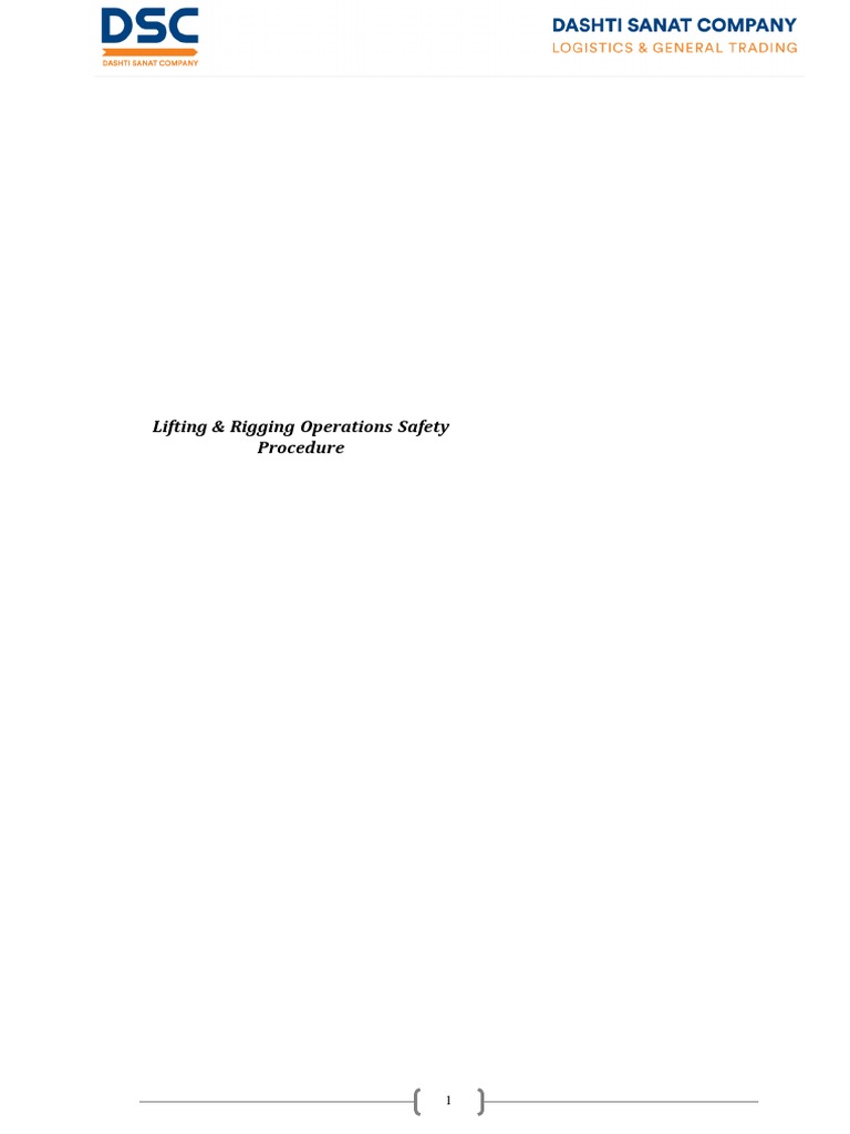 Lifting & Rigging Safety Procedure | PDF | Forklift | Crane (Machine)