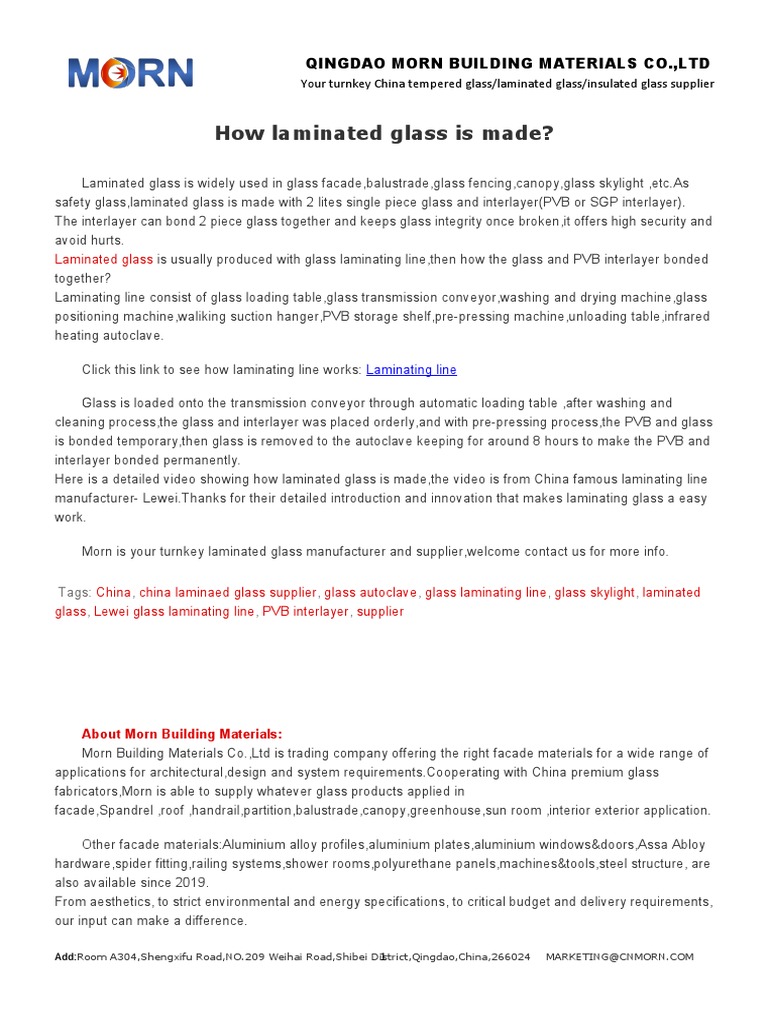 How Laminated Glass Is Made | PDF | Building Technology | Glasses