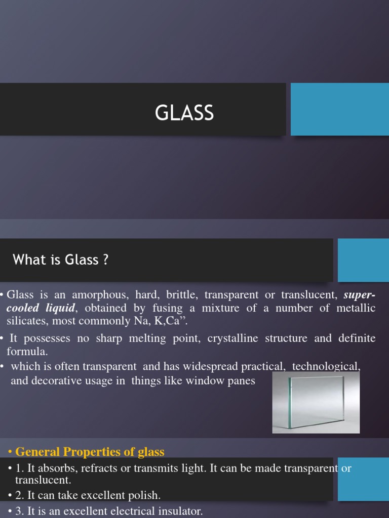 Glass | PDF | Glasses | Silicon Dioxide