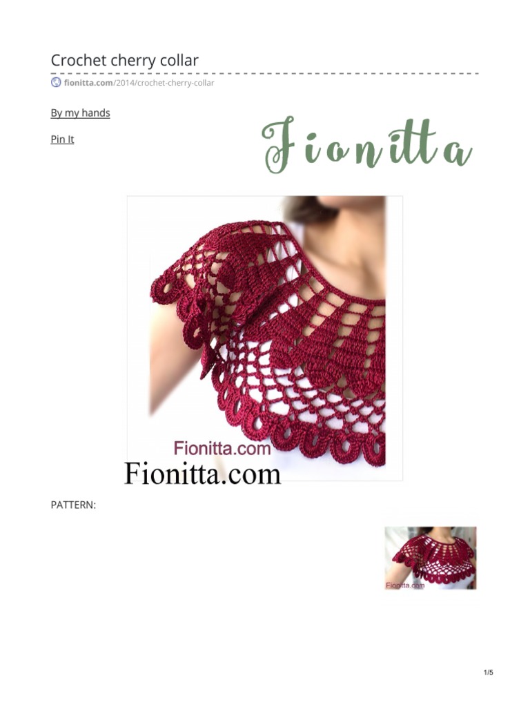 Crochet Cherry Collar | PDF | Home & Garden