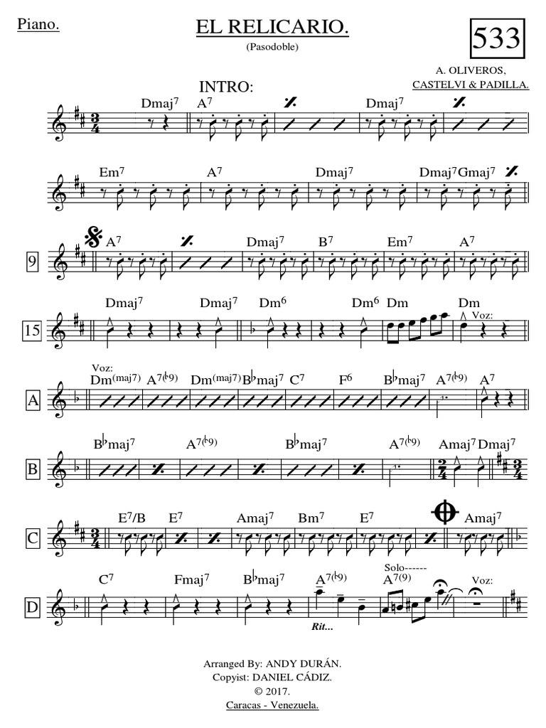 El Relicario/10) Piano - El Relicario | PDF | Elementos de la música ...