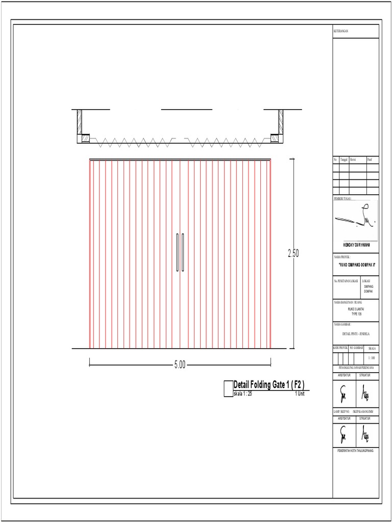 Detail Ukuran Folding Gate Ruko | PDF